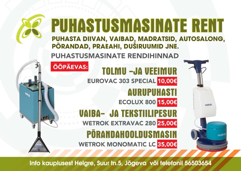 Puhastusmasinate rent – Helgre